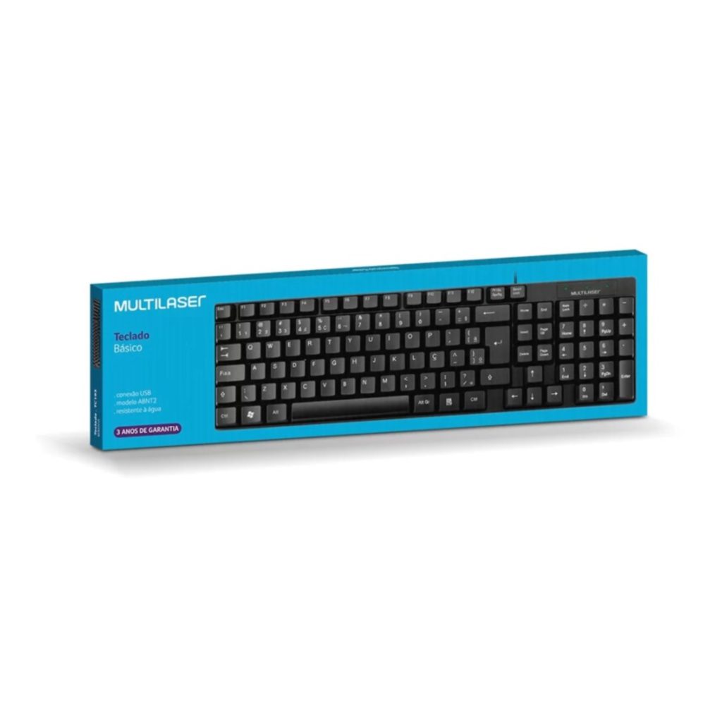 TECLADO MULTILASER TC193 BASICO SLIM PT - Lucidata